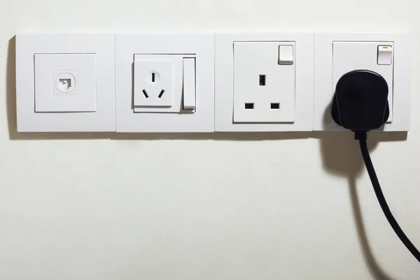 Electrical outlets and light switches. ⬇ Stock Photo, Image by ...