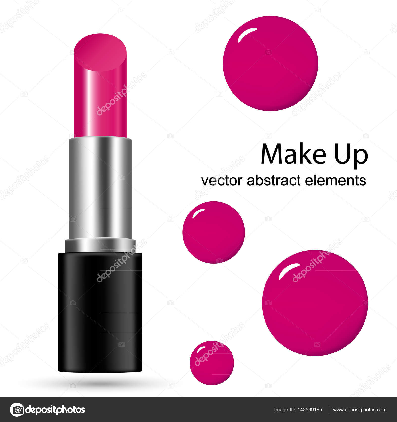 Red lipstick on a white background with abstract drops Stock Vector ...