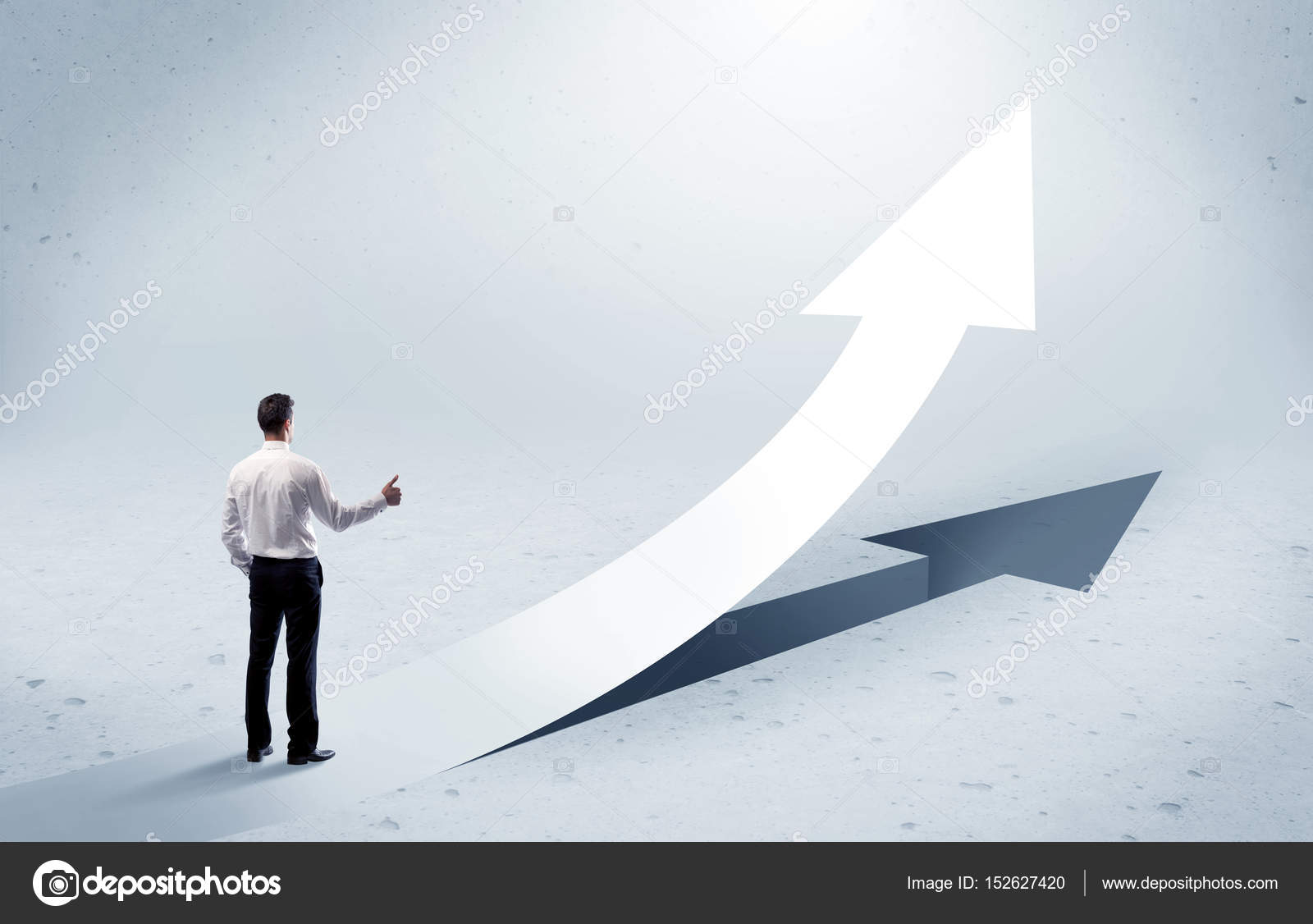 Arrow pointing up with standing salesman Stock Photo by ©ra2studio ...
