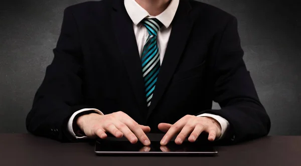 Man typing in formal clothing Stock Photo by ©ra2studio 218819596