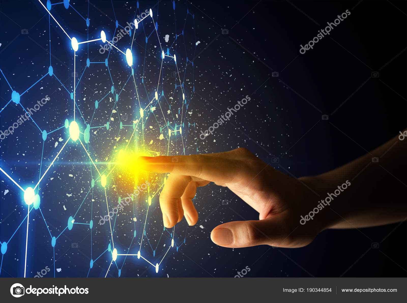 Finger touching interface — Stock Photo © ra2studio #190344854