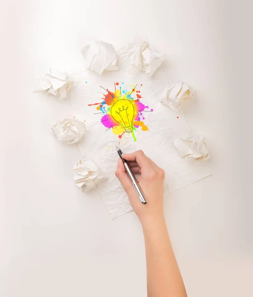 Writing hand in crumpled paper - Stock Image - Everypixel