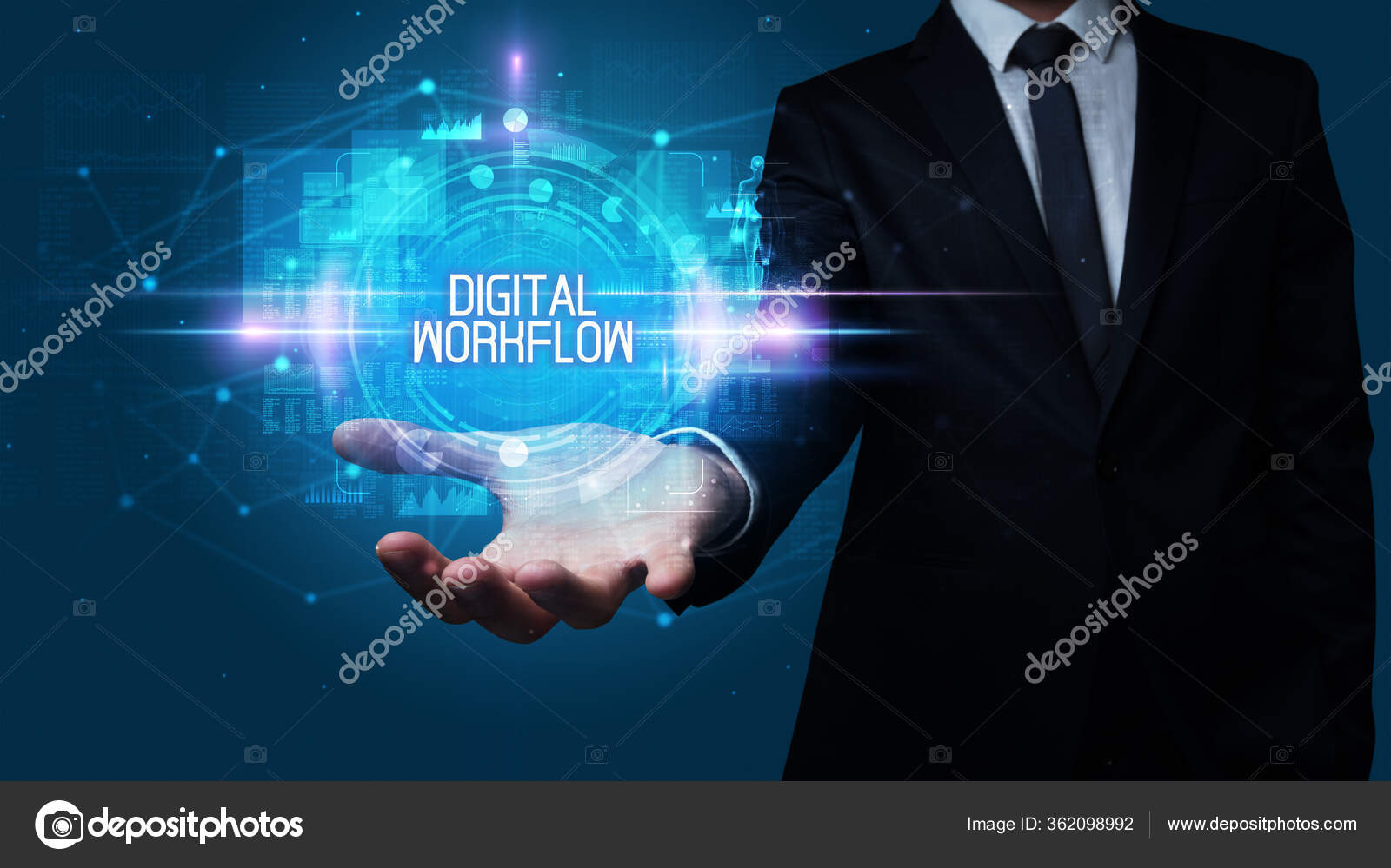 Man hand holding digital technology concept Stock Photo by ©ra2studio ...