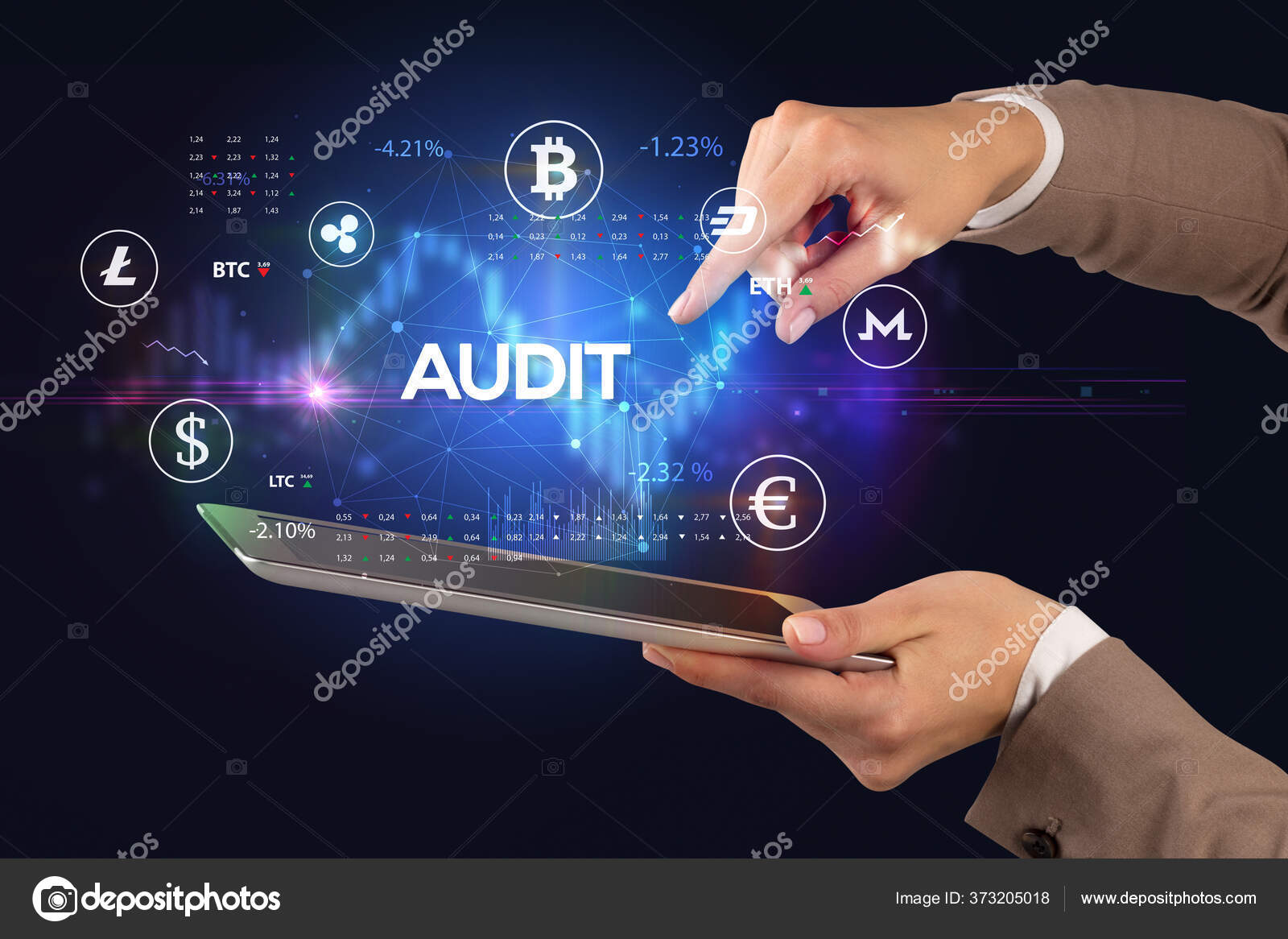 Close-up of a touchscreen with inscription — Stock Photo © ra2studio ...