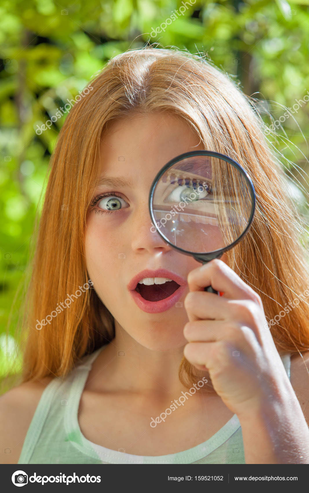Child Magnifying Glass — Stock Photo © mandygodbehear #159521052