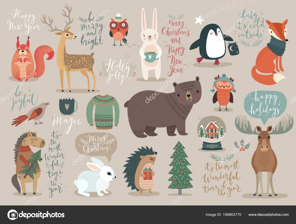 Christmas set, hand drawn style Stock Vector by ©aviany 168863770