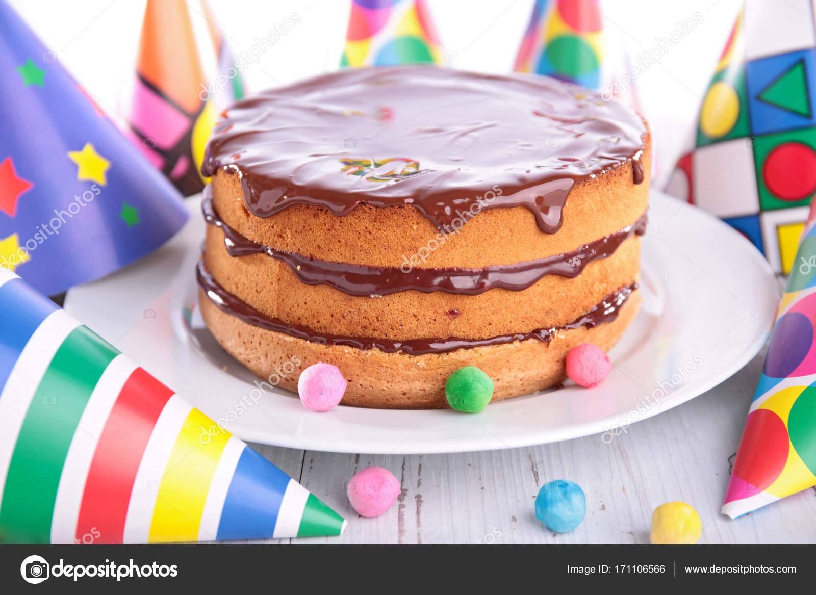 Sweet birthday cake Stock Photo by ©studioM 171106566