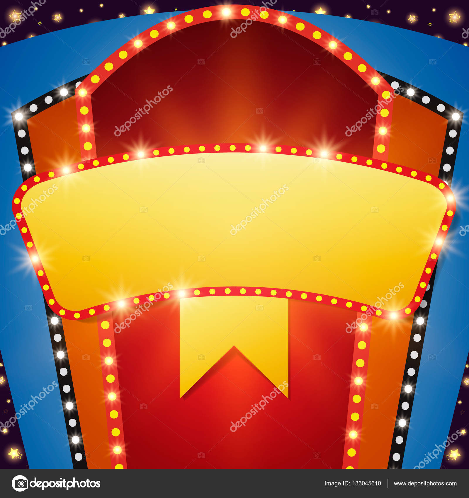 Retro stage shining banner background Stock Vector by ©DarkBird 133045610