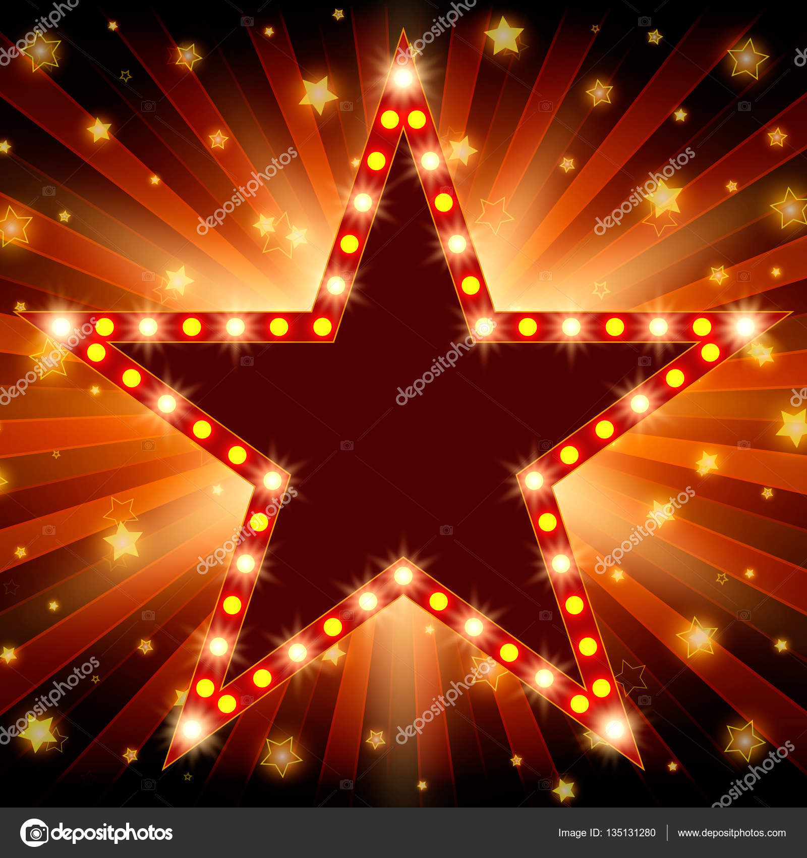 Star retro light banner on shining background Stock Vector Image by ...