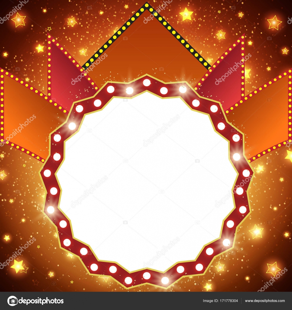 Retro stage shining banner background Stock Vector by ©DarkBird 171778304