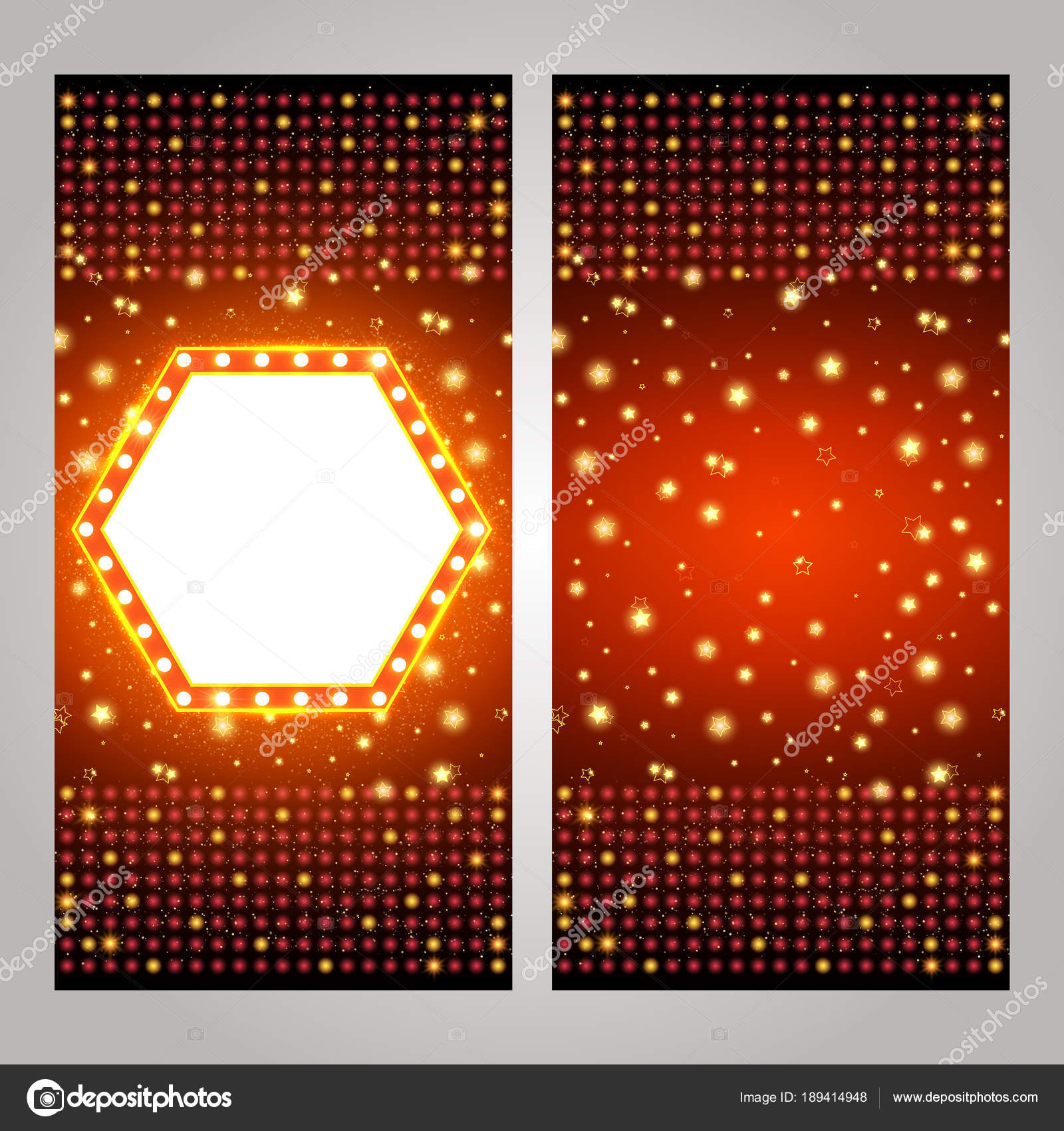 Shining Cards Template with retro banner. Business greeting offe Stock ...