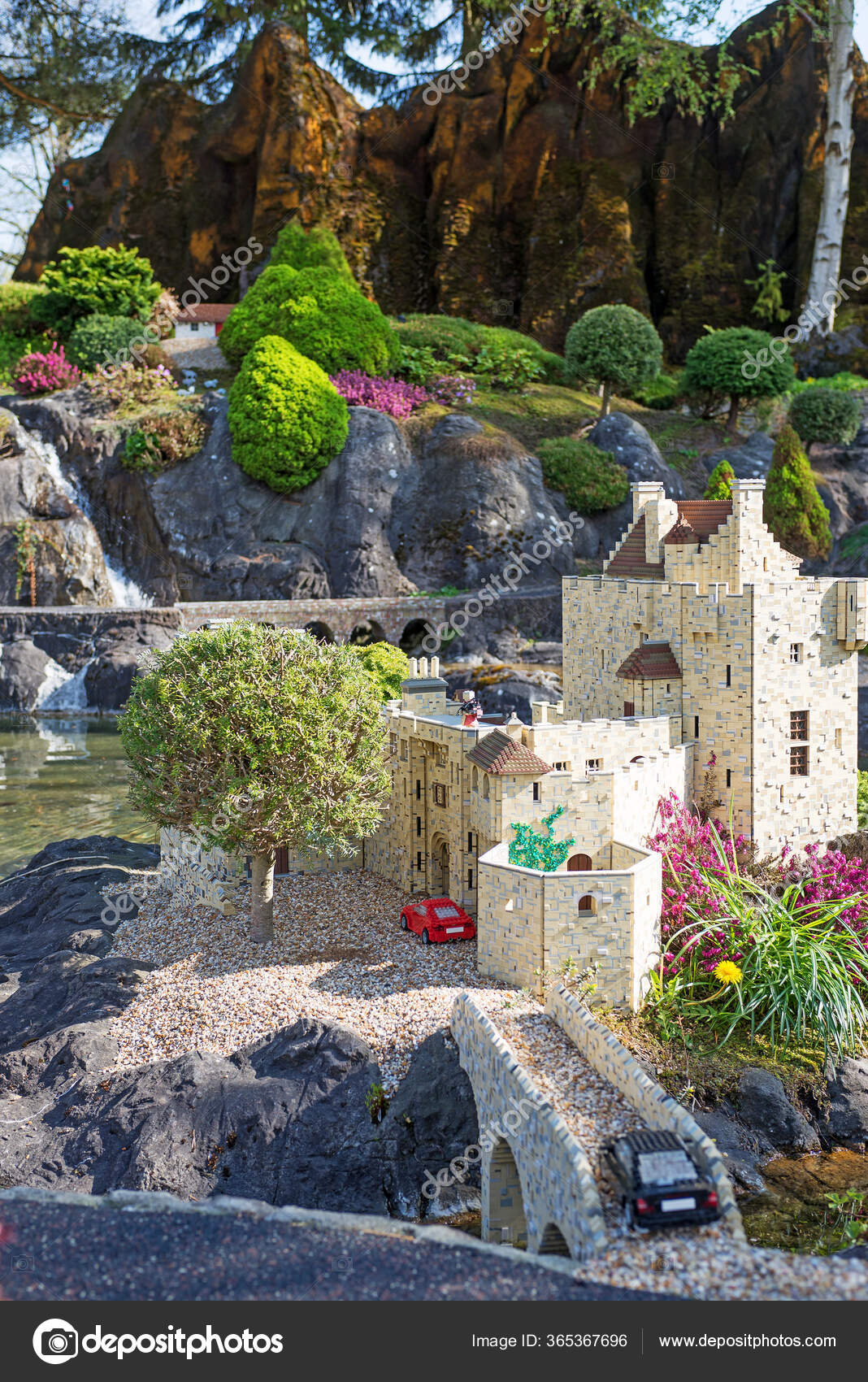 Castle Built Toy Bricks Legoland Billund Resort Famous Amusement Park ...