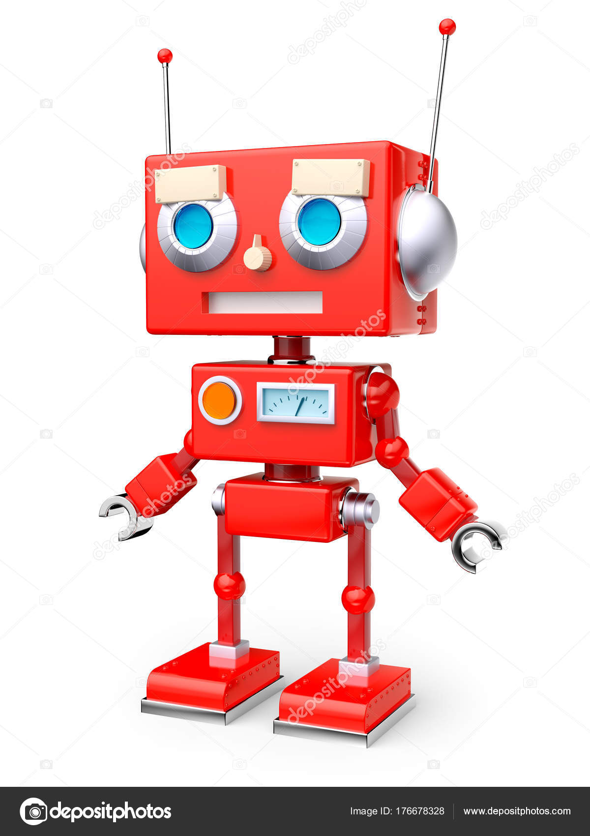 Red retro robot Stock Illustration by ©ilterriorm #176678328