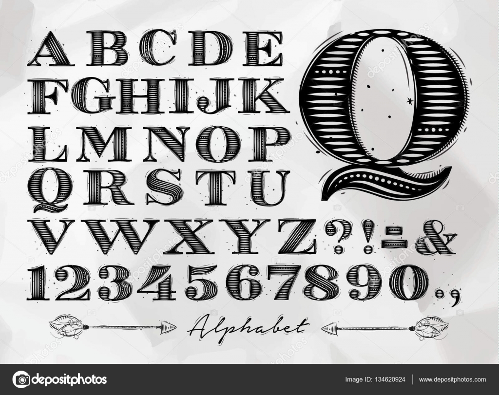 Vintage alphabet black Stock Vector Image by ©anna42f #134620924