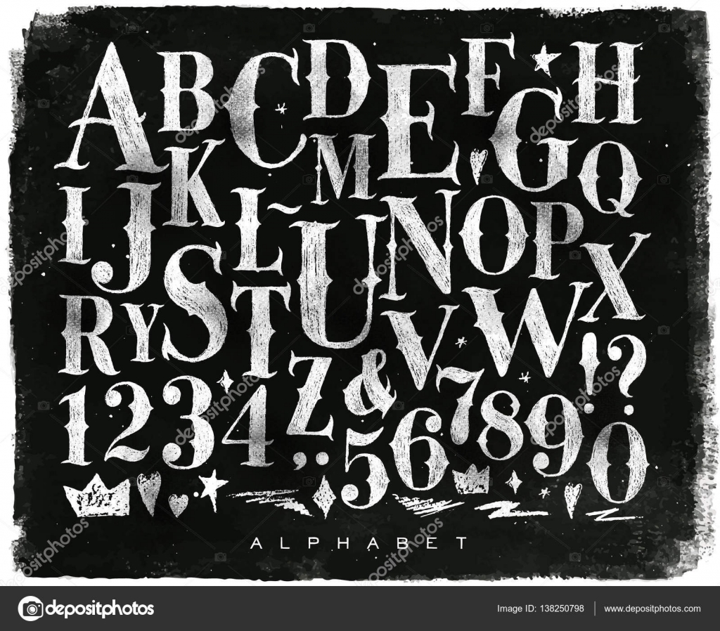 Vintage gothic alphabet chalk Stock Vector Image by ©anna42f #138250798