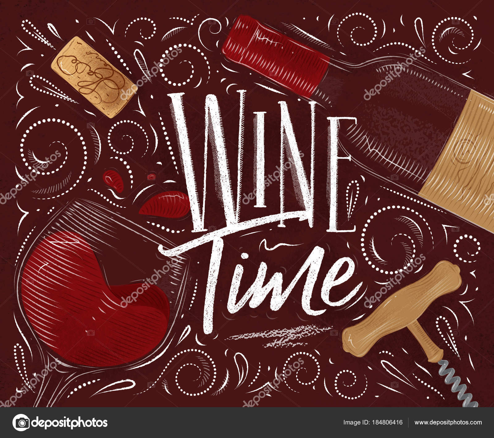 Poster wine time red Stock Vector Image by ©anna42f #184806416