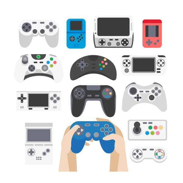 Set of flat vector video game controllers Stock Vector Image by ...