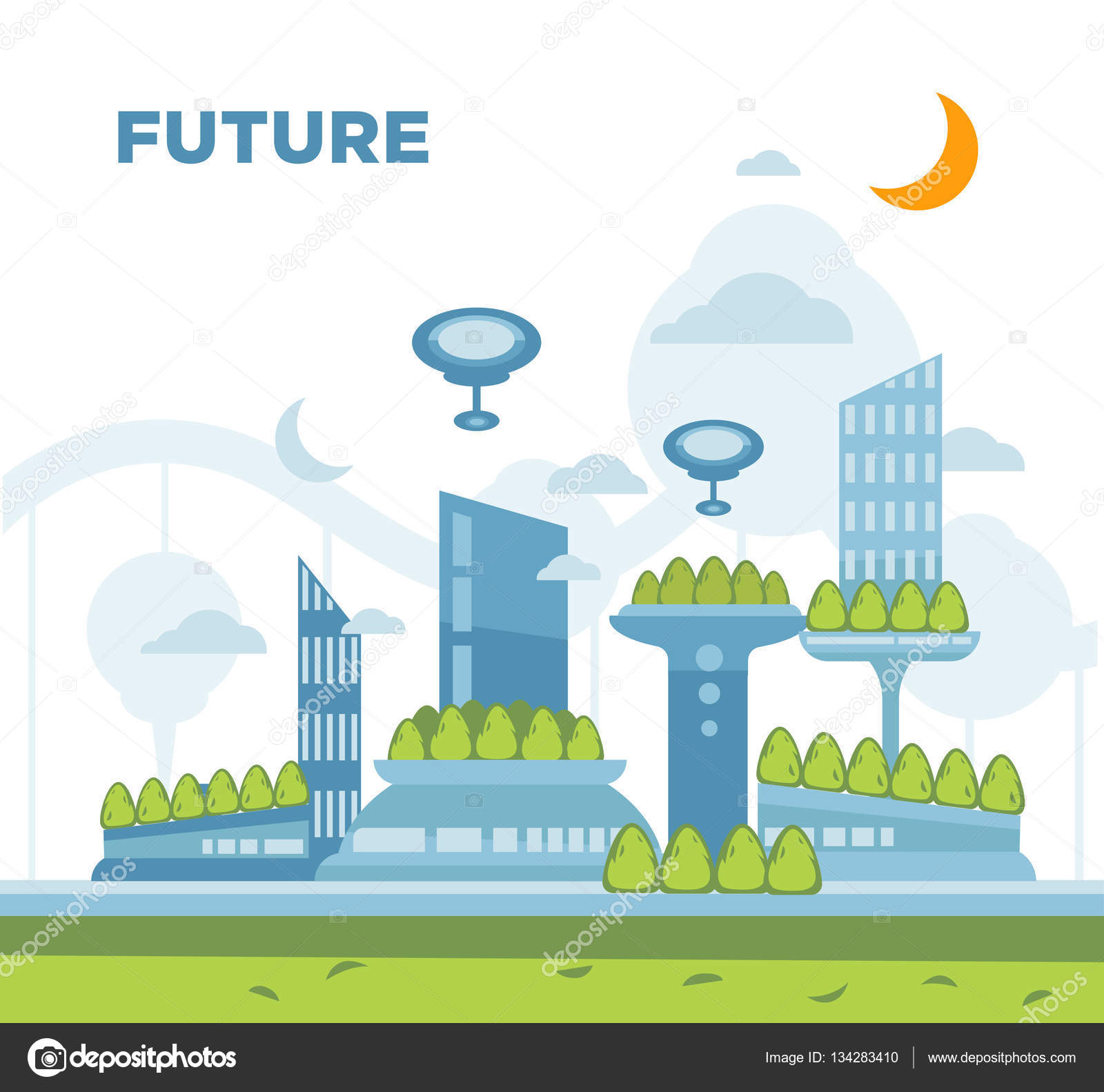 Future city landscape concept Stock Vector Image by ©Sonulkaster #134283410