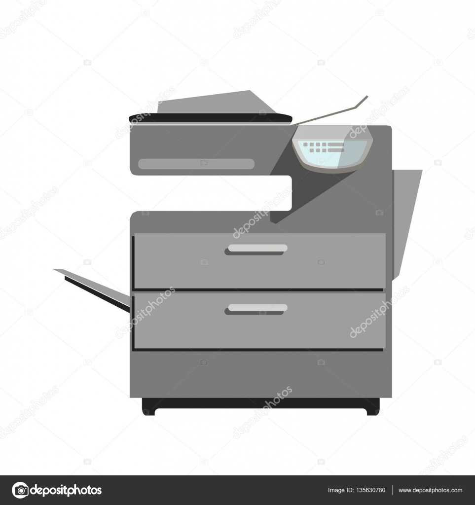 Flat printer copy machine icon — Stock Vector © Sonulkaster #135630780