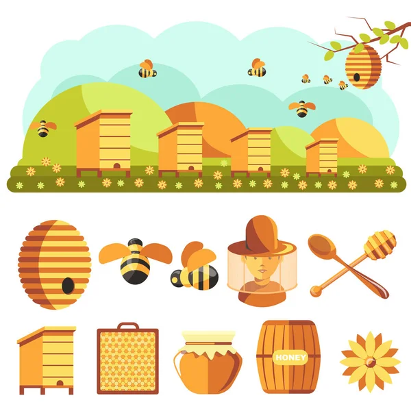 Beekeeping vector Stock Vectors, Royalty Free Beekeeping vector ...