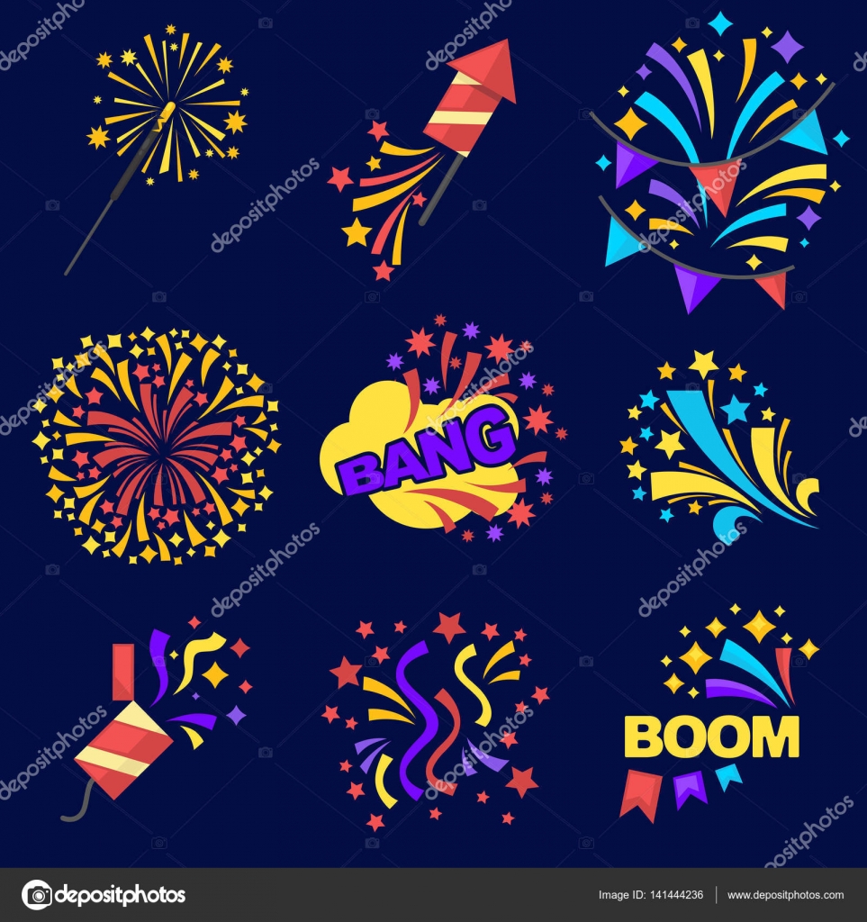Fireworks Bangs Collection Stock Vector Image by ©Sonulkaster #141444236