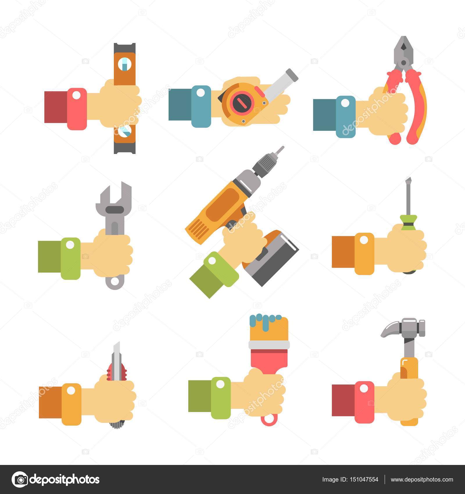 Hands holding maintenance tools Stock Vector Image by ©Sonulkaster ...