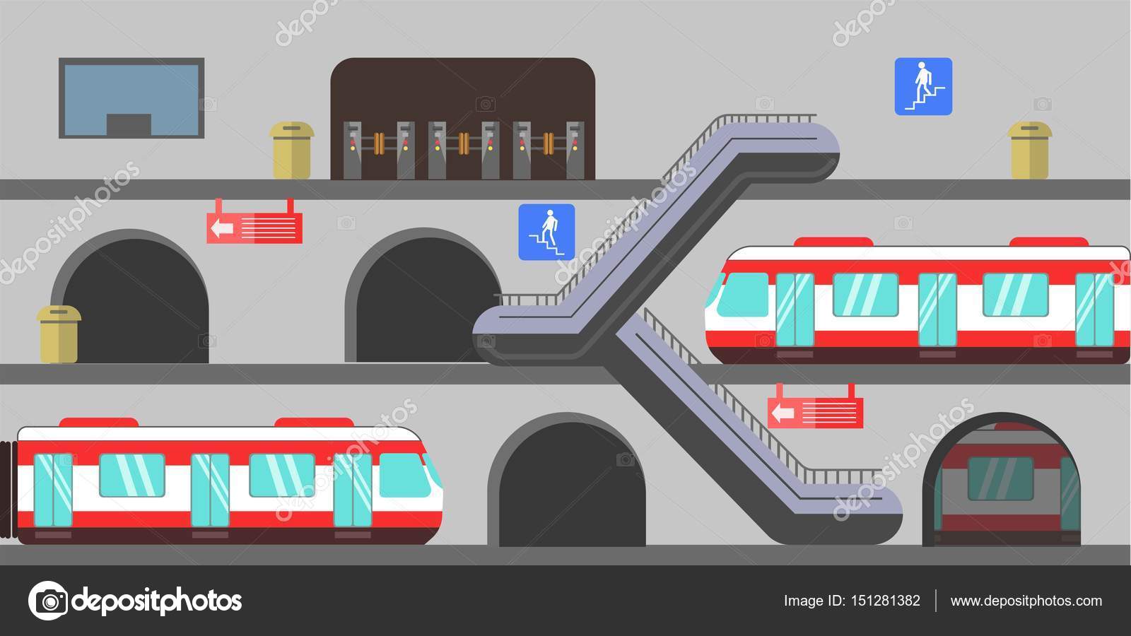 Different levels subway statio Stock Vector Image by ©Sonulkaster ...