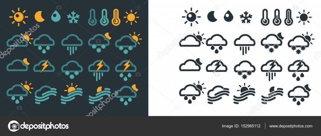 Weather forecast symbols — Stock Vector © Sonulkaster #152965112