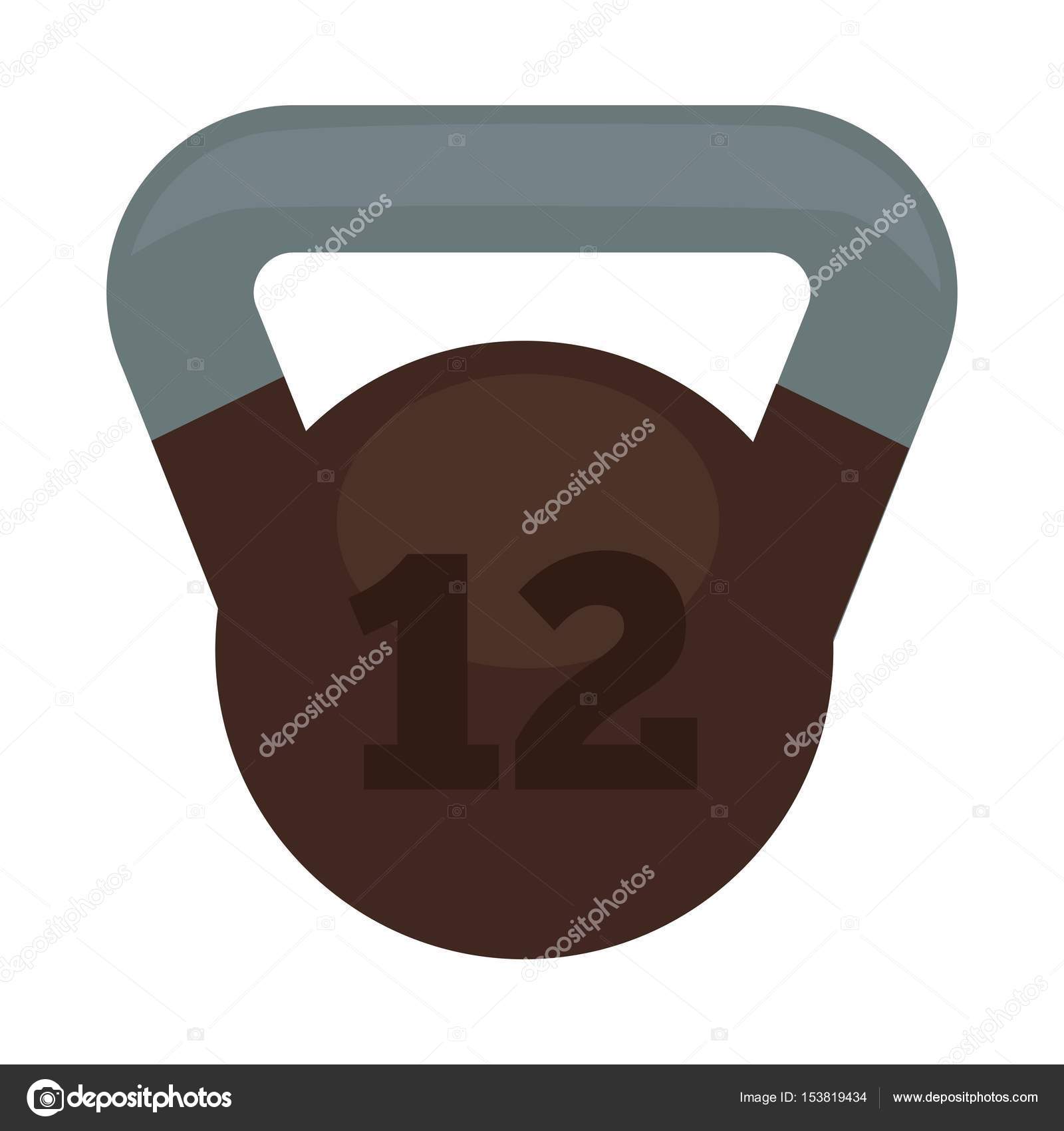 Weight with 12 kg in brown and grey colors isolated Stock Vector by ...