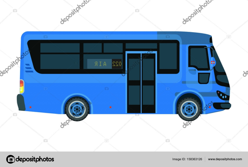Airport bus in blue color Stock Vector by ©Sonulkaster #158363126