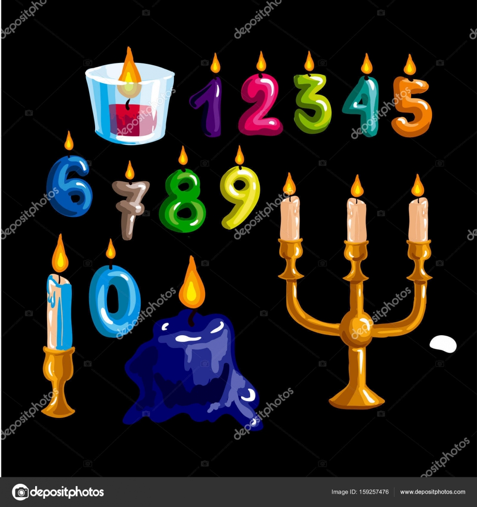 Birthday candles and numbers set Stock Vector by ©Sonulkaster 159257476