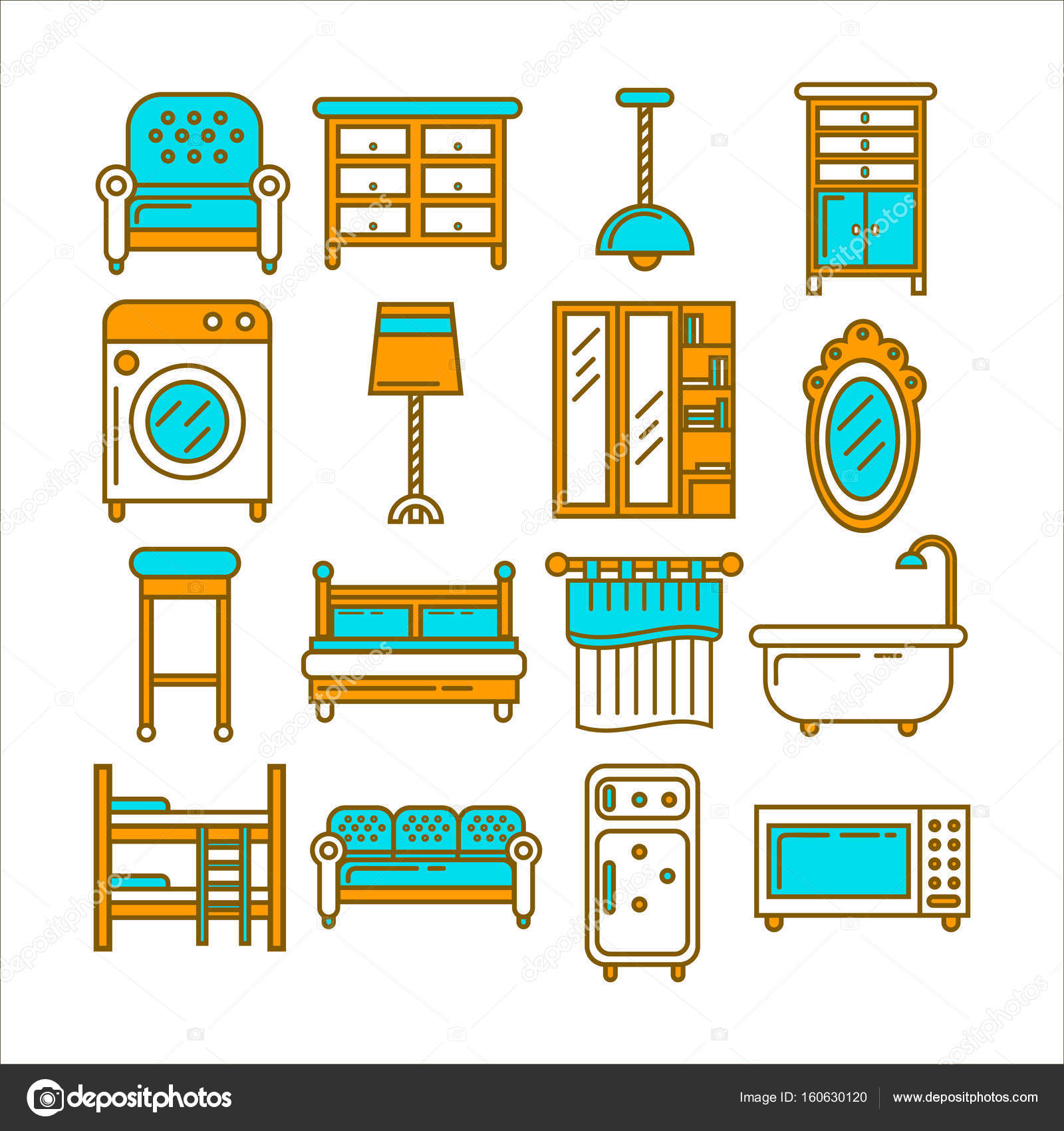 Minimalistic modern convenient furniture Stock Illustration by ... Minimalistic modern convenient furniture Stock Illustration by ...