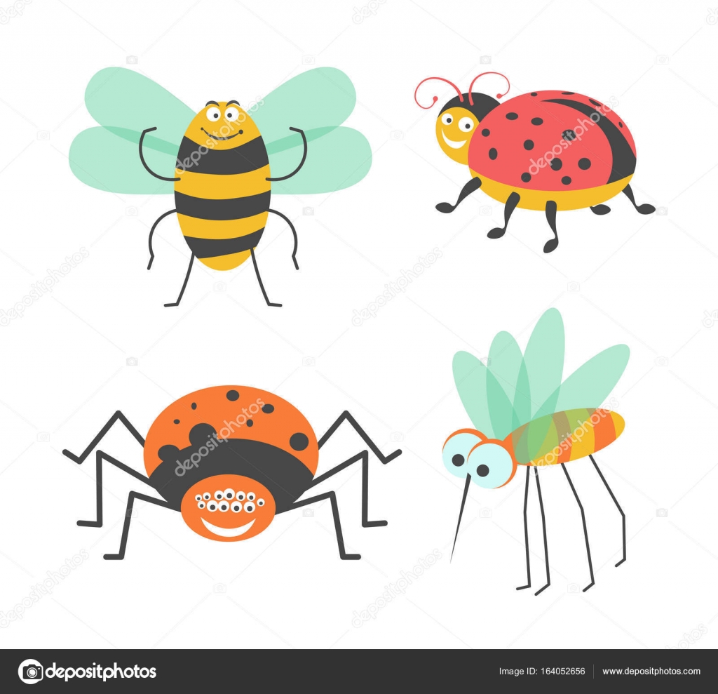 Funny insects with cute faces Stock Vector Image by ©Sonulkaster #164052656