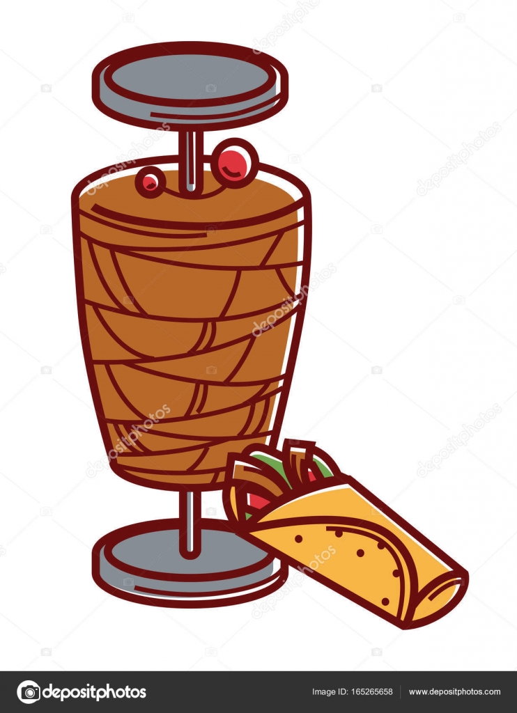 Metal stick with grilled meat — Stock Vector © Sonulkaster #165265658