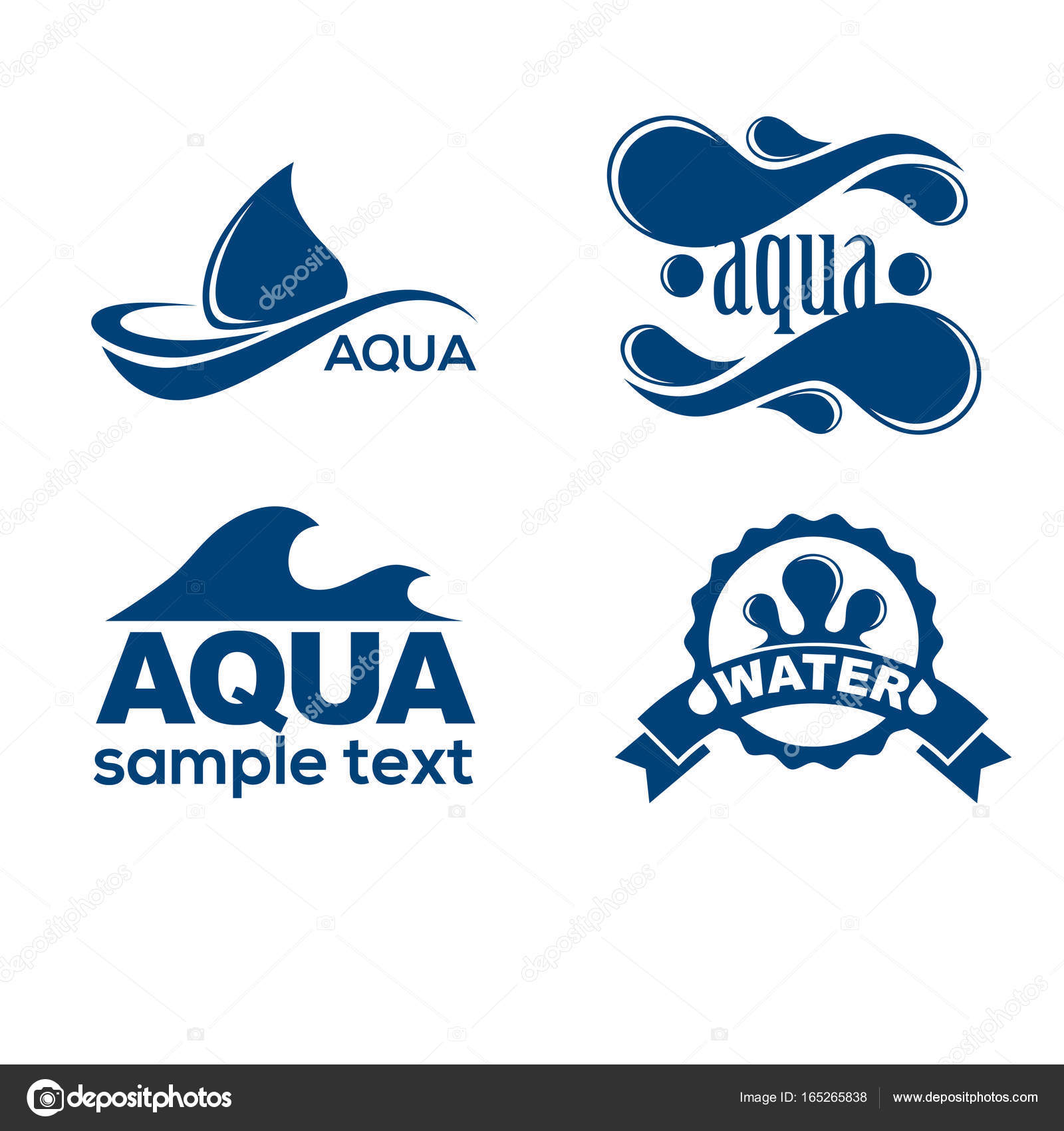 Blue logos set Stock Vector Image by ©Sonulkaster #165265838