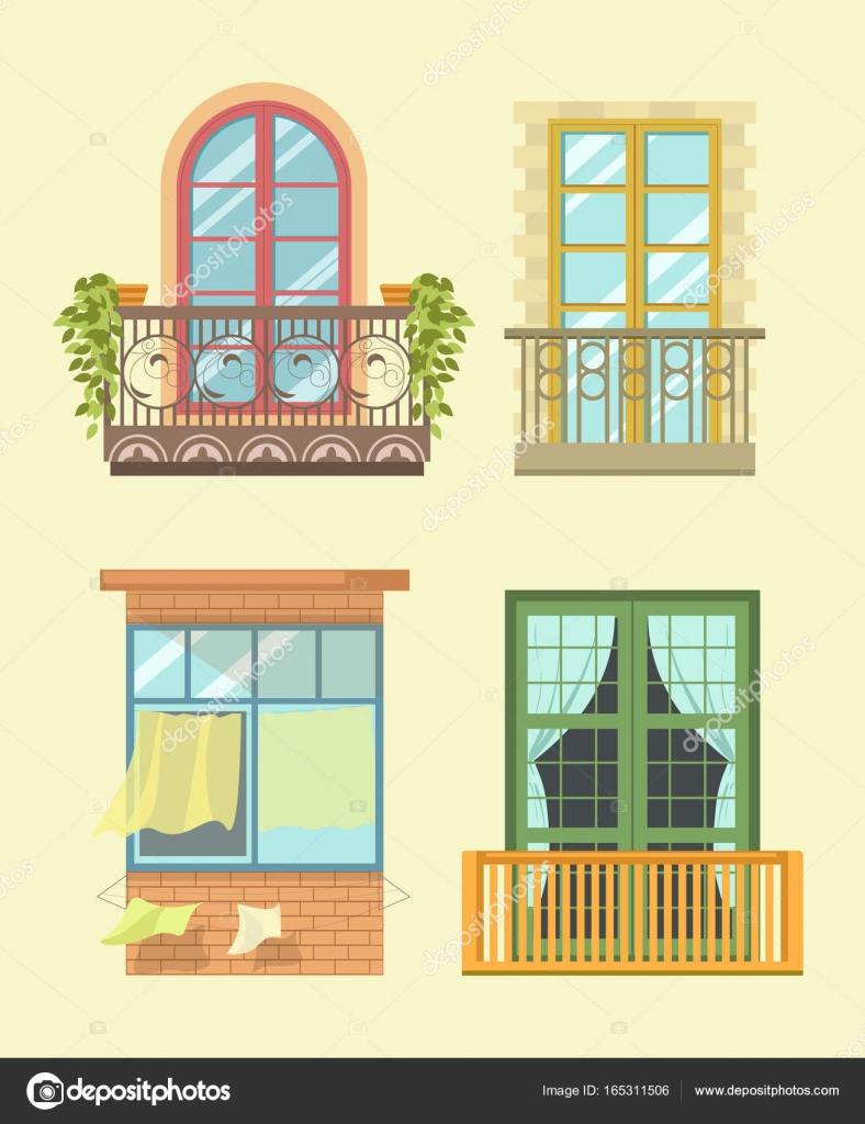 Windows in European style Stock Vector by ©Sonulkaster 165311506
