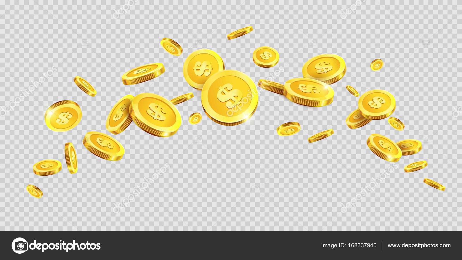 Gold coins splash Stock Vector by ©Sonulkaster 168337940