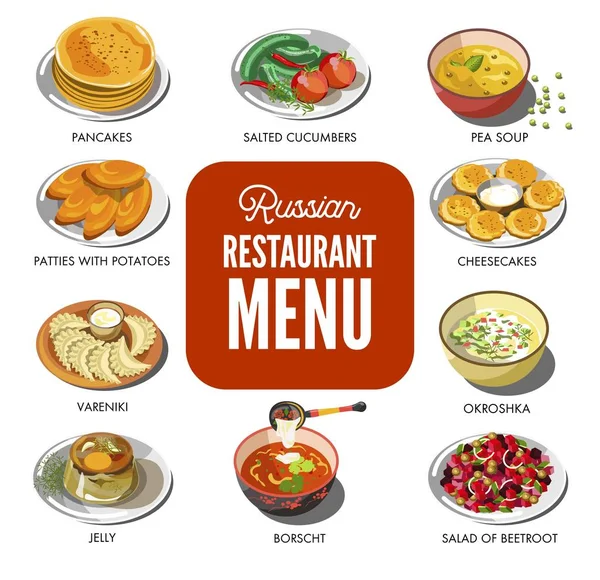 Russian Cuisine Traditional Food Dishes Pancakes Cucumber Pickles ...