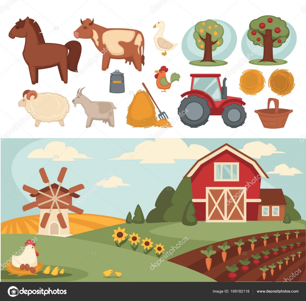 Farmer Tools Clipart Icons