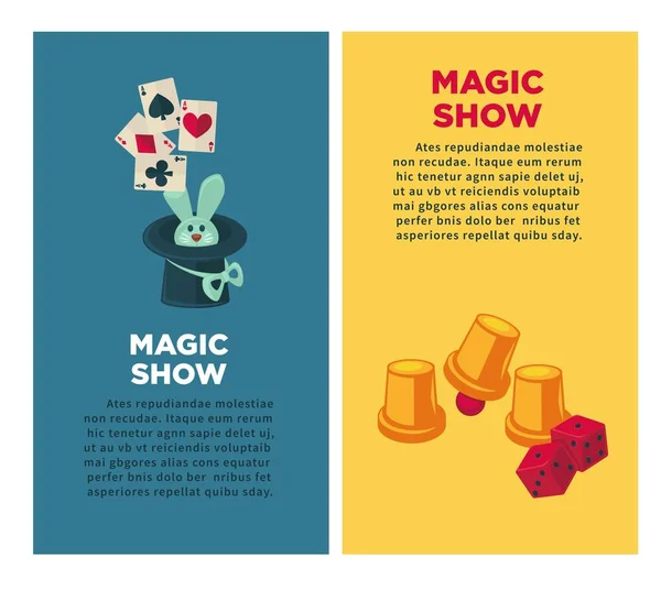 Magic Show Poster Design Magician Trick Equipment Magic Hat Wand Stock ...