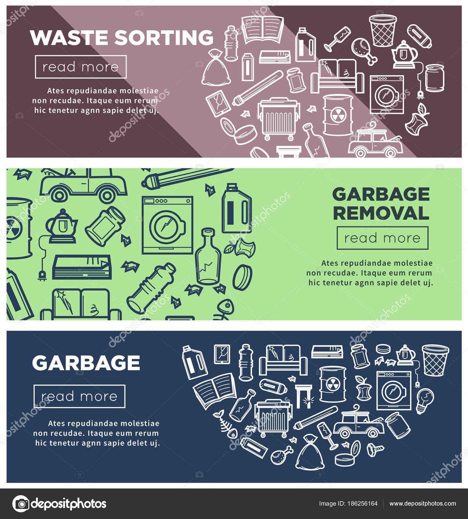 Poster Decaying Garbage Grey Background Stock Vector Image by ...