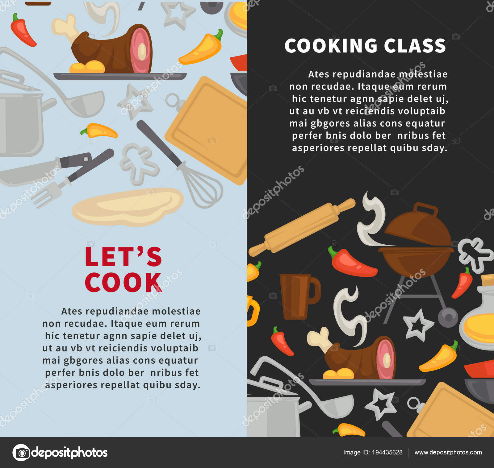 Cooking School Chef Master Classe Vector Poster Stock Vector by ...