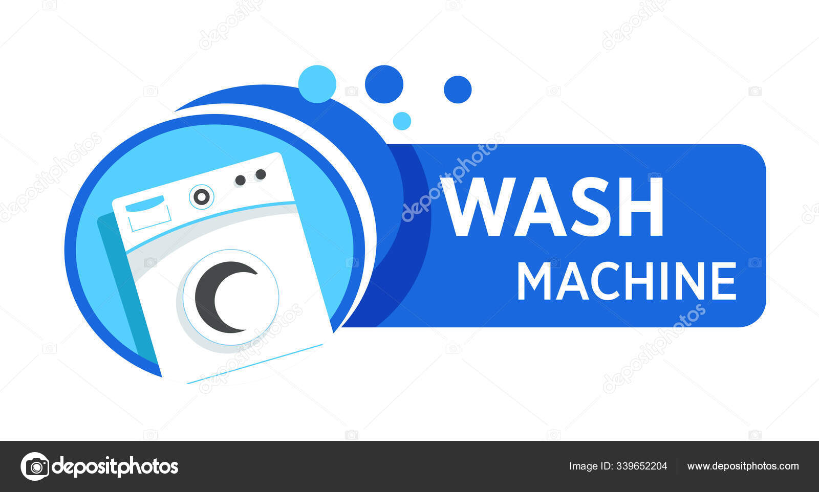 Logo Machine Laver Avec Texte Appareil Blanc Pour Laver Lessive Stock ...