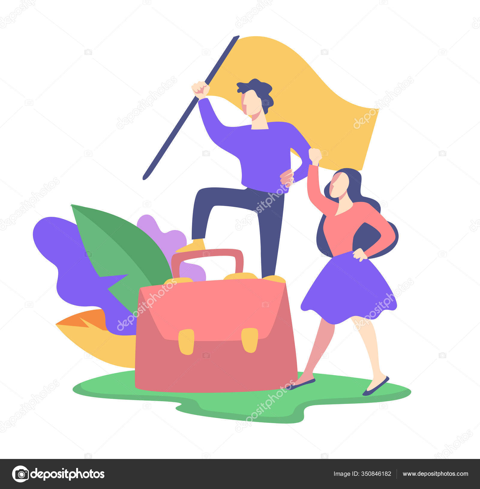 Workers Hold Banner Fight Rights Protest Action Labor Movement Strike ...