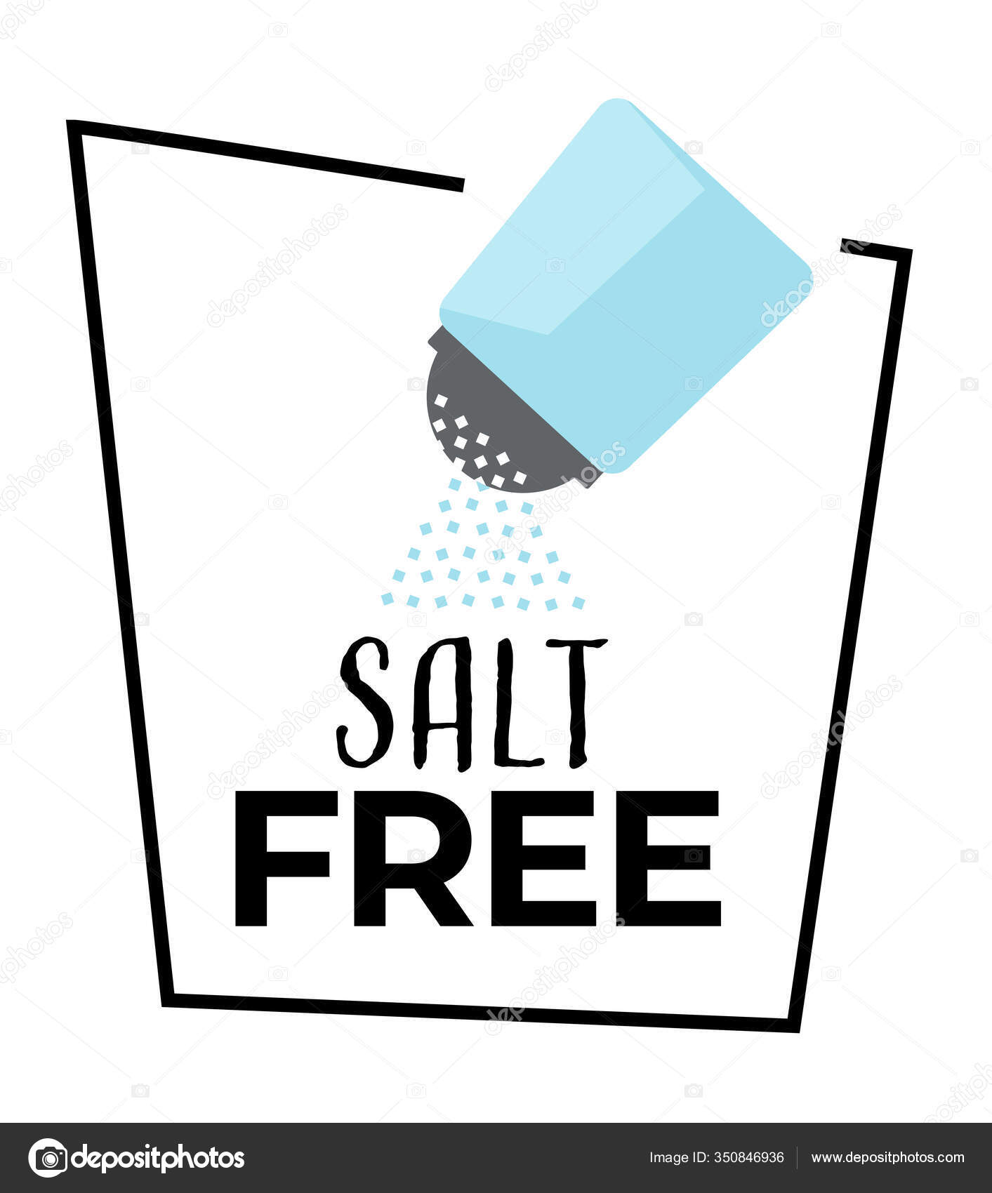 Salt Free Product Isolated Icon Shaker Natrium Powder Vector Salty ...