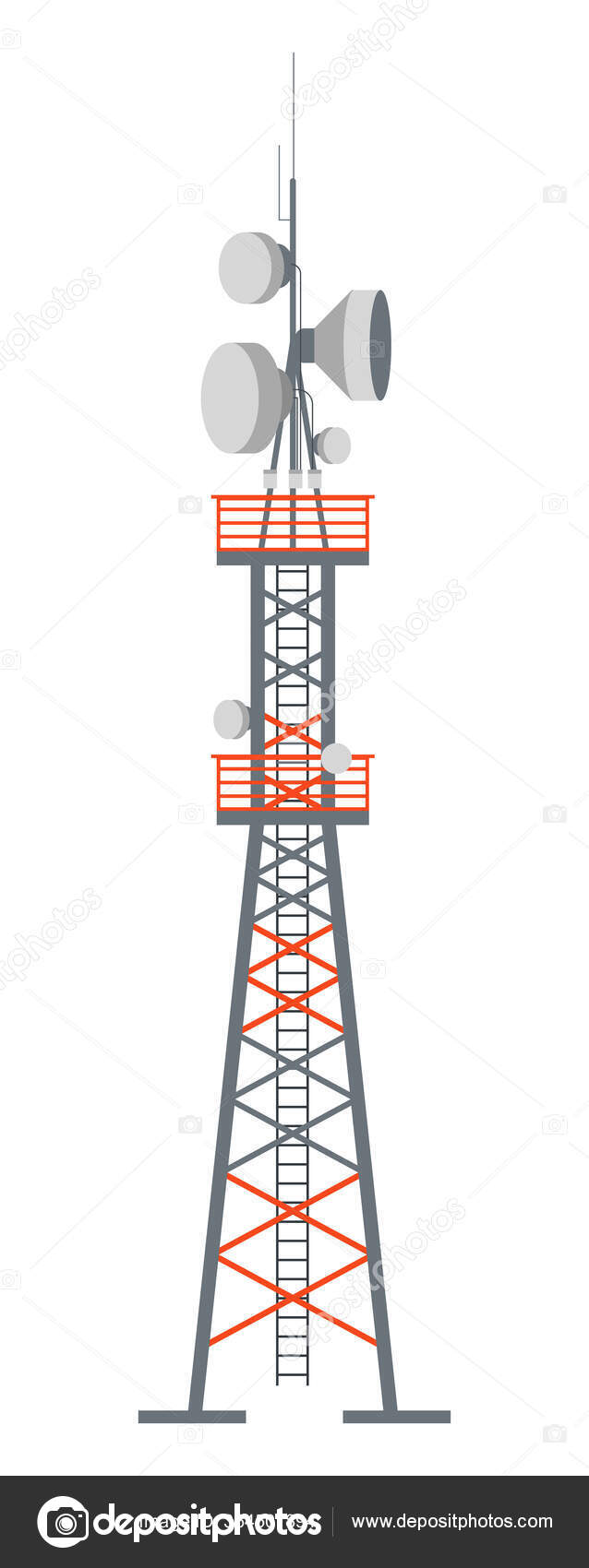 Power Station System Receiving Signals Telecommunication Equipment ...
