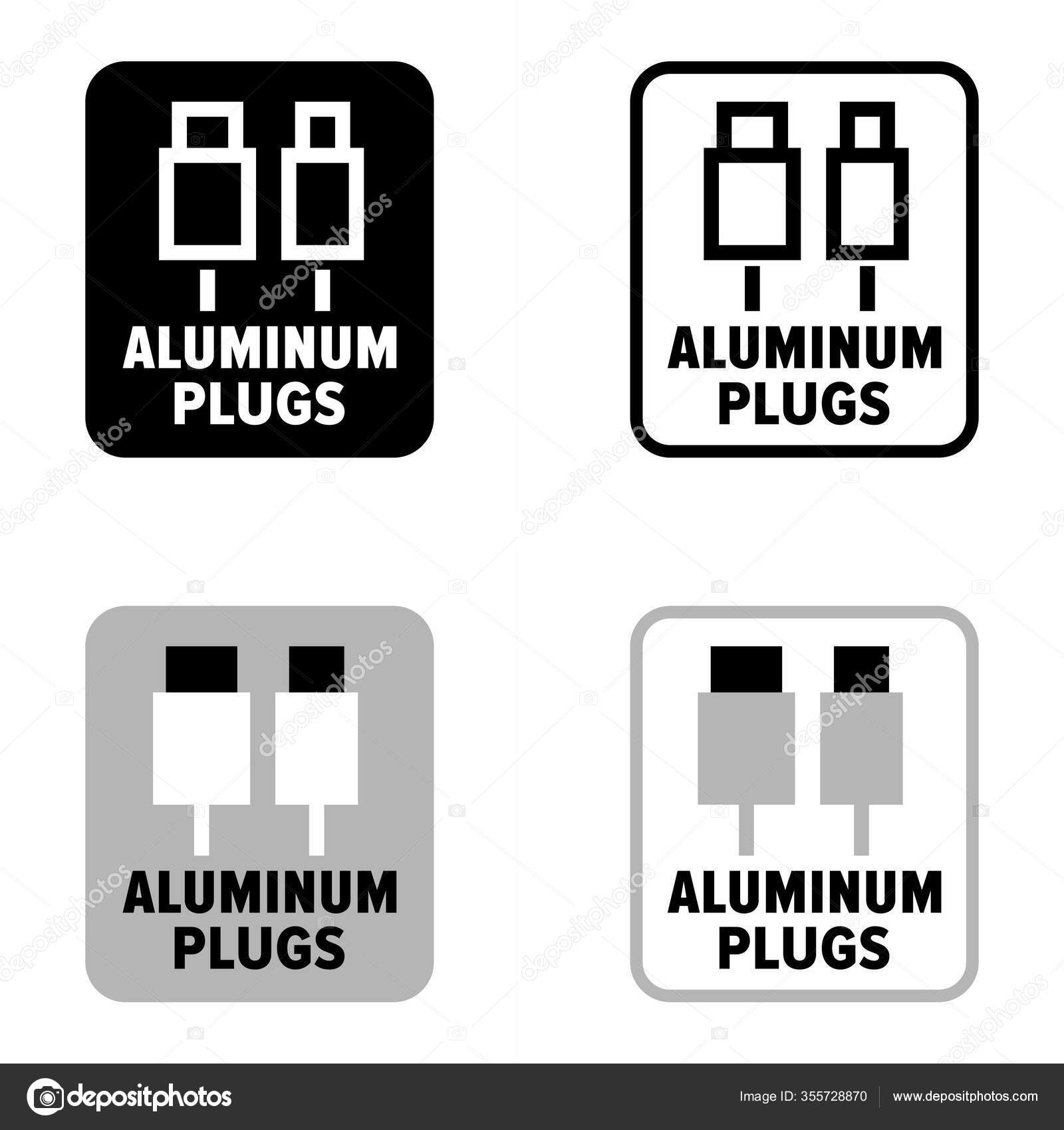 Aluminum Plugs Different Purpose Fittings Information Sign — Stock ...