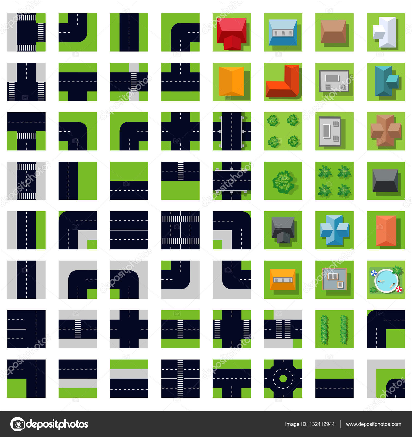 Top view Set icons — Stock Vector © alexzel21 #132412944