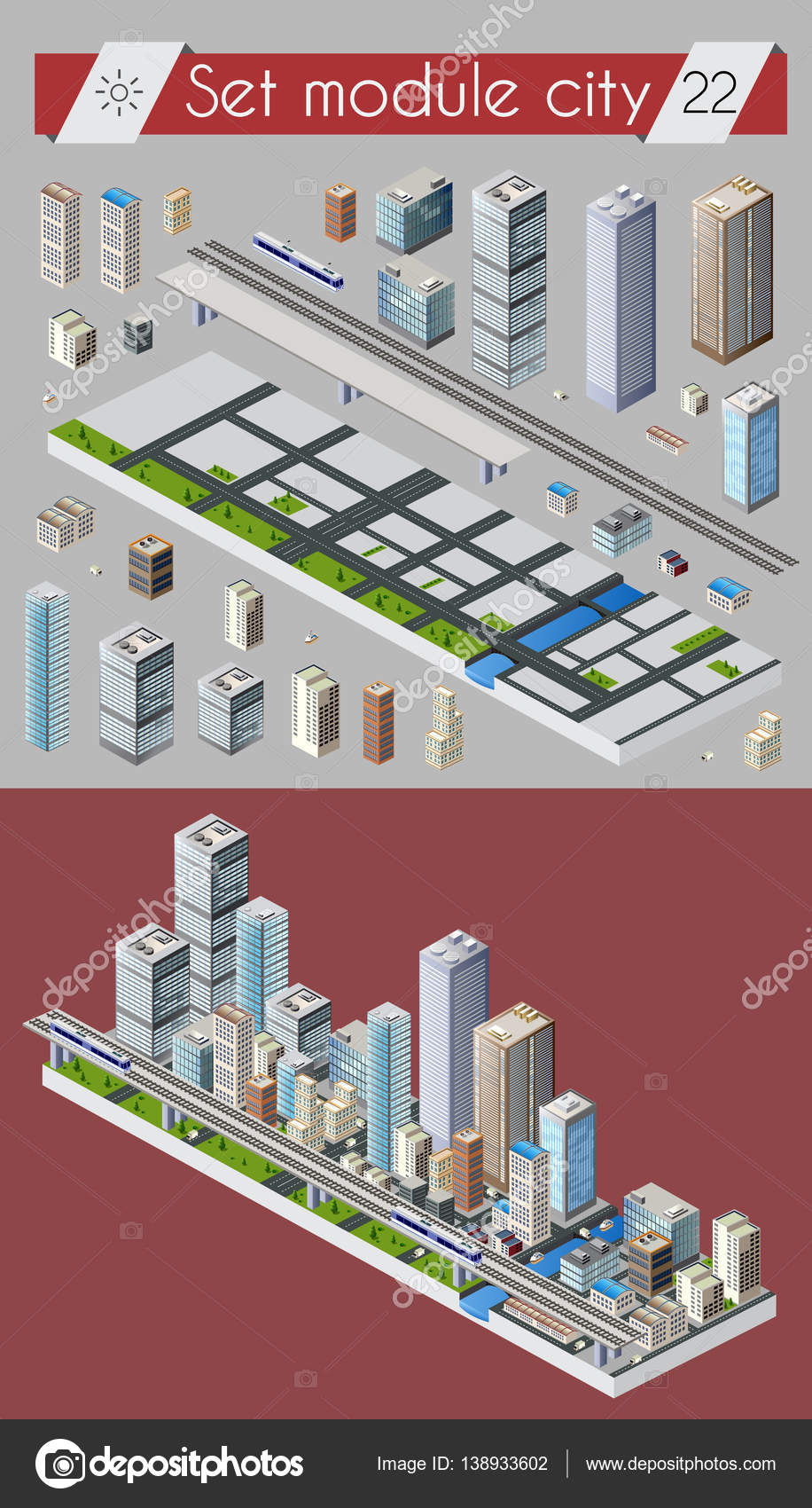 Cityscape design elements Stock Illustration by ©alexzel21 #138933602