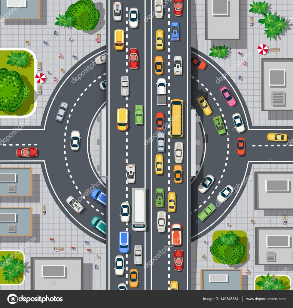 Top view of city map Stock Vector Image by ©alexzel21 #149345334